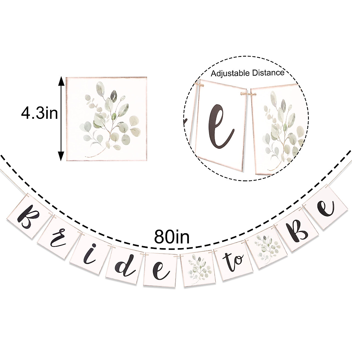 Greenery Bridal Shower Banner - Greenery Shower Decorations, Bride to Be Shower Banner, Herbal Bridal Shower Banner, Bridal Shower Decor，Best Bridal Wedding Supplies