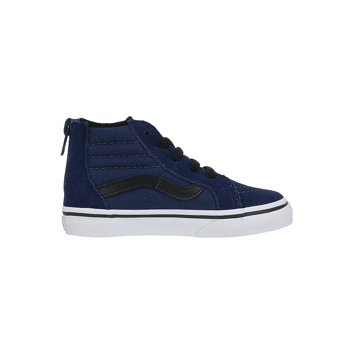 Vans Men's SK8 Hi Zip Skateboarding Shoes (4 Toddler M, Blue Depth/Black)