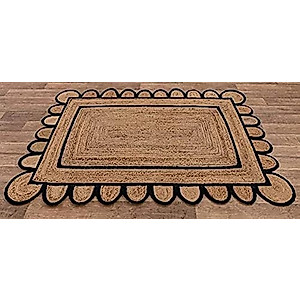 2x3, 2x4, 2x5, 2x6, 2.6x6 2.6x8 2.6x10 Ft. Hand Braided Natural Jute and Recycle Cotton Rug Patio Rug/Handmade Rug (4x6 Ft. Area Rug)