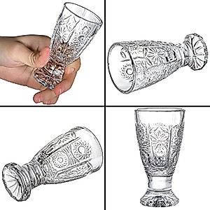 Nicunom 12 Pack Shot Glasses, 1.6 Oz Carved Shot Glass with Heavy Base, Round Shot Glasses Bulk, Lead-free Clear Shot Glass for Vodka, Whiskey, Tequila, Liquor, Espresso