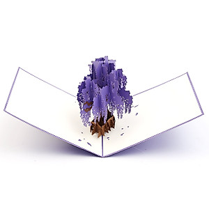 Liif Wisteria Purple Tree 3D Mothers Day Pop Up Greeting Card For All Occasions, Happy Birthday, Mother’s Day Card, Get Well, Romance, Anniversary Card - For Mom, Her, Wife, Grandma(purple)