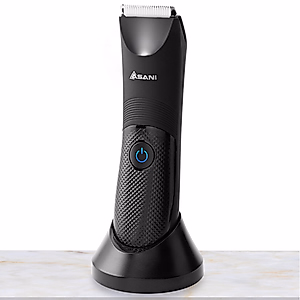 Asani Upkeeper Men's Body Hair Trimmer - Rechargeable Grooming Tool with Ceramic Blade, LED Light, Waterproof Design, Electric Shaver for Wet/Dry Use, Ideal for Chest, Back, Groin Hair Care