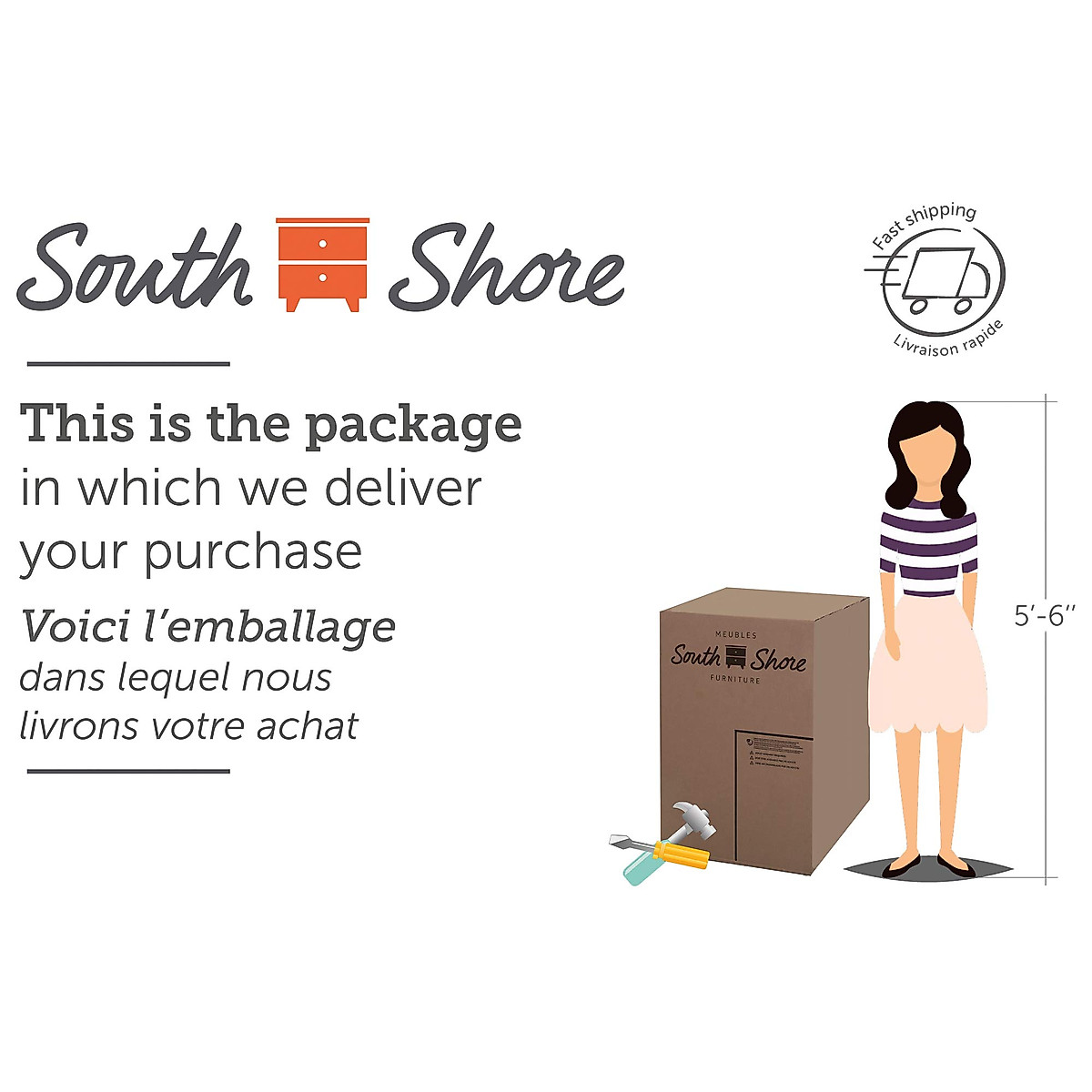 South Shore Flam Dining Chairs, 2, White and Wood