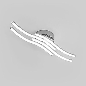 Goeco 4-Light Modern Ceiling Light 24W 2200LM LED Ceiling Light Fixture Neutral White 4000K Curved Design Flush Mount Ceiling Lamp for Hallway, Kitchen, Bedroom, Living Room 110V(Natural White)