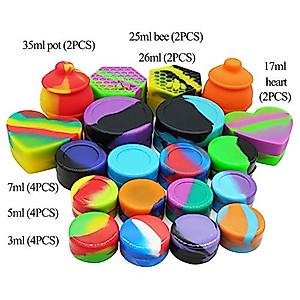 Silicone Wax Concentrate Multi Compartment Containers Large Non-stick Jars (20)