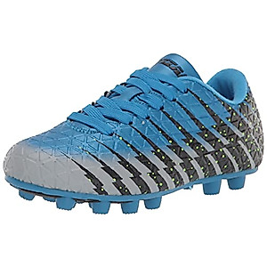 Vizari Bolt FG Soccer Shoes | Firm Ground Cleats for Outdoor Surfaces and Fields | Lightweight and Easy to wear Youth Outdoor Soccer Cleats | Blue/Black/Silver | 9.5 Toddler
