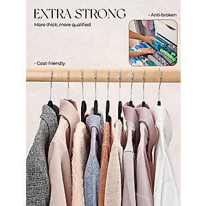 HOUSE DAY Velvet Hangers 60 Pack Black – Heavy Duty Velvet Clothes Hangers - Non Slip Felt Coat and Suit Hangers for Closet - Lightweight Thin Space Saving - Black Hangers