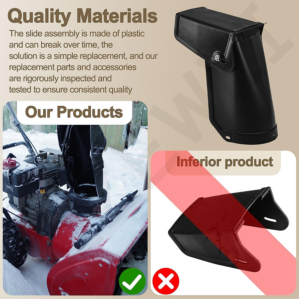 762222MA Chute Assembly for Murray/Craftsman Snow Throwers Models 536884561, C950-52005-0, 536884320, 536884562, Replacment 762222, 325864, 325847, 76221Ma, 76221, 325847Ma, 585414, 307672