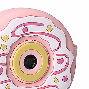 ciciglow Kids Camera, Portable Mini Pink Round Camera for Children 2.4 Inch 4000W IPS Selfie Video Kid's Toy Camera for Birthday Gifts, Waterproof Shockproof Shell Camera