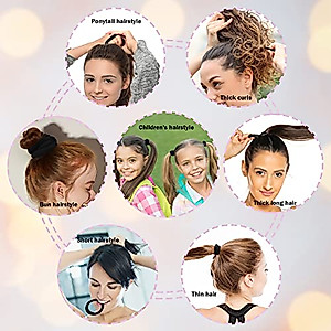 Hair Ties Bands Hair Ties Seamless for Women Elastic Hair Band for Women'S Hair Cotton Ponytail Hair Ties Hair Tie for Thick Hair 20pcs Black No Damage Hair Ties. 1pcs Rattail Comb Combs, 1pcs Compact Small Travel Mirror. Gifts for Mom.