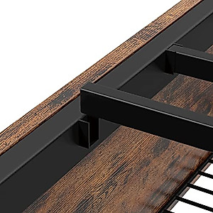 LIKIMIO King Bed Frame with Storage, 4 Drawers and Double-Row Support Bars, Solid Stable, Noise-Free, No Box Spring Needed, Easy Assembly