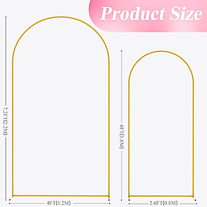 Wokceer Wedding Arch Backdrop Stand 7.2FT, 6FT Gold Metal Arch Stand Set of 2 for Birthday Party Wedding Ceremony Baby Shower Graduation Decoration