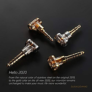 DD ddHiFi DJ44AG 2.5mm Balanced Female to 4.4mm Male Earphone Dongle with 24k Gold Plated Copper Plug, The Upgraded Gold Version of Audio Jack Adapter