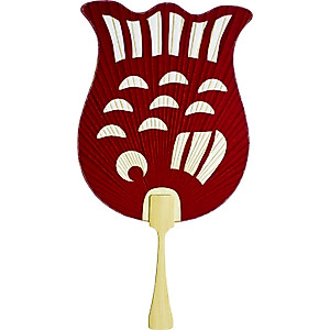 Shiomi Dan Fan Uchiwa Summer Vacation (Red) 18 x 35 cm 2207