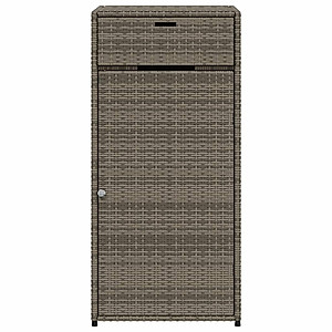 Gecheer Patio Storage Cabinet, Outdoor Storage Cabinet Garden Storage Shed, Weather Resistant, for Yard and Patio Gray 21.7" x 21.7" x 43.7" Poly Rattan - Easy Assembly