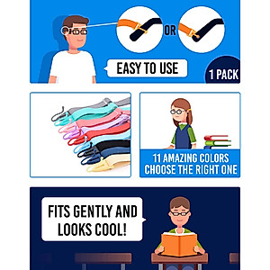 Geborilma Kids Glasses Strap for Kids Sports Strap for Glasses Kids - Glasses Band for Kids Eyeglasses Straps Adjustable Navy