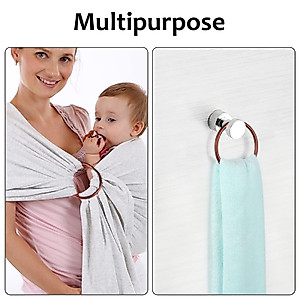 Accmor Baby Sling Ring, 3" Aluminum Sling Rings for Baby Wrap Slings, Dark Brown