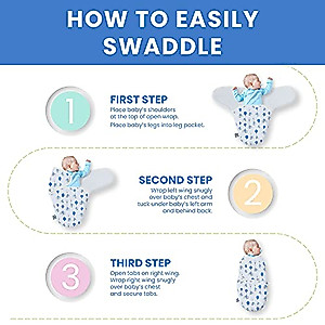 Delta Children Little Lambs Adjustable Swaddle Wrap - 100% Cotton - Size Small/Medium, Fits Babies 0-3 Months/7-14 lbs, 3-Pack, Boy, Blue