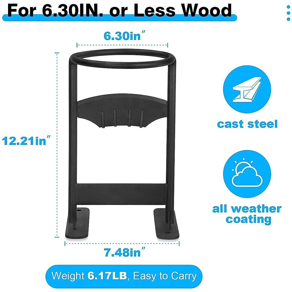 JOMUGY Firewood Kindling Splitter Racker, Hand Cutter Wood Log Cracker Splitter for Campsite Home …