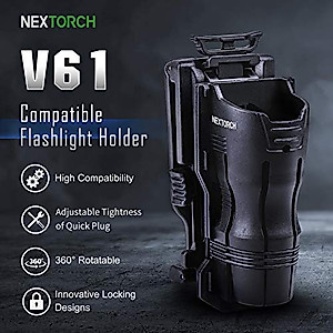 NEXTORCH Tactical Flashlight Holster 360 Rotation Compatible Holder for 26mm-29mm Diameter Small Size Flashlight (V61)