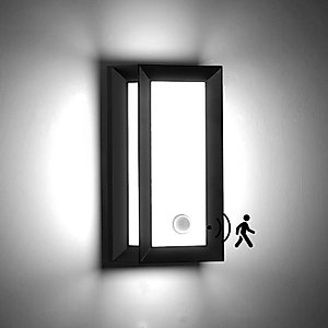 Phenas 18W Motion Sensor LED Wall Light Outdoor Dusk to Dawn Light Sensor LED Wall Sconce Light Waterproof LED Wall Lamp for Patio Porch Courtyard Garden Backyard Villa, Cold White