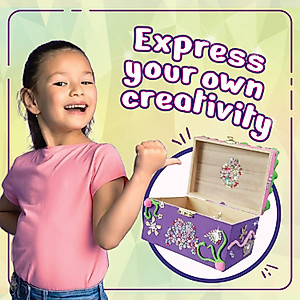 PURPLE LADYBUG Design Your Own Jewelry Box Craft Kit - DIY Jewelry Box for Girls 8-12, & Fun Girls Arts & Crafts Age 6-8 & Up - Great Birthday & Valentines Easter Gifts for Girls 8-10 Years Old