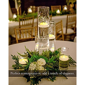 Homemory 3 Inch Flameless Floating Candles, 100 Hour, White Wax, Battery Flickering Waterproof Tealights - Wedding Centerpiece, Engagement, Dinner Parties, Beach Parties, Home Decor, Set of 12