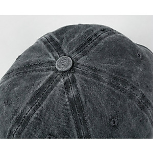 Unisex Skull-Chef Cooking Skull Vintage Jeans Adjustable Baseball Cap Cotton Denim Dad Hat (One Size, Black 5)