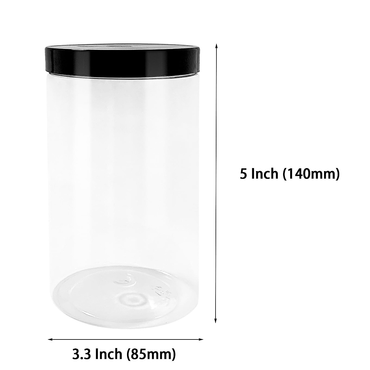 UEJYWUY 16 Pack 27 Oz Plastic Jars With Screw Lids, Wide Mouth Empty Clear Plastic Storage Container, Food Grade Large Round Jar for Household and Kitchen Organizing