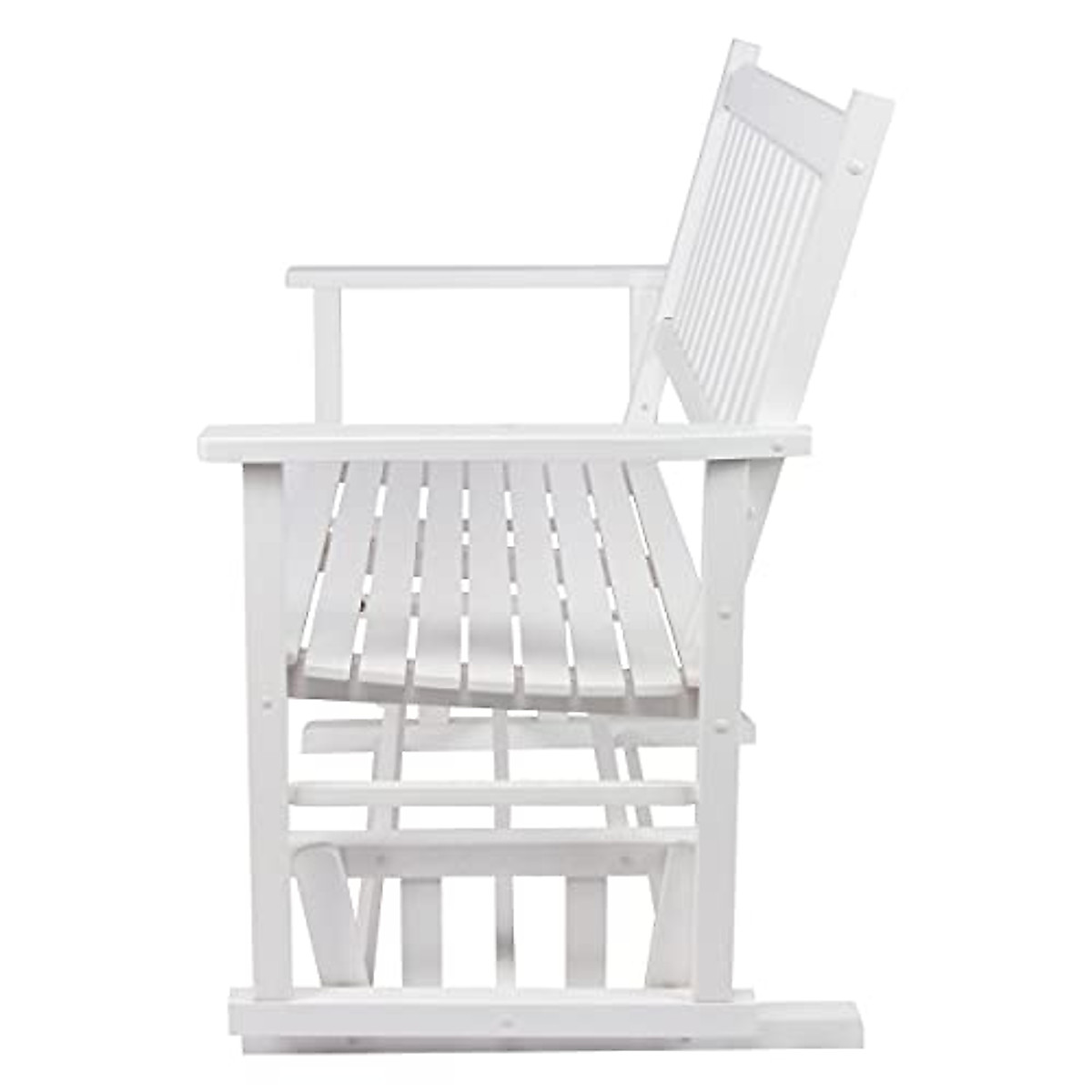 Shine Company 4215WT Torrey Outdoor 2 Person Glider Loveseat | Patio Glider Bench for Indoor/Outdoor – White