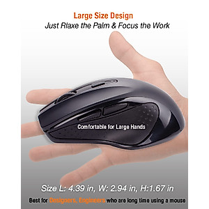 USB C Wired Mouse,INNOMAX USB-C Ergonomic/Large Size Mouse/6 Buttons with 3 Level DPI Adjustable Level, Page Down& UP Button for MacBook Pro, iPad Pro and Laptop with USB-C Port(Black)