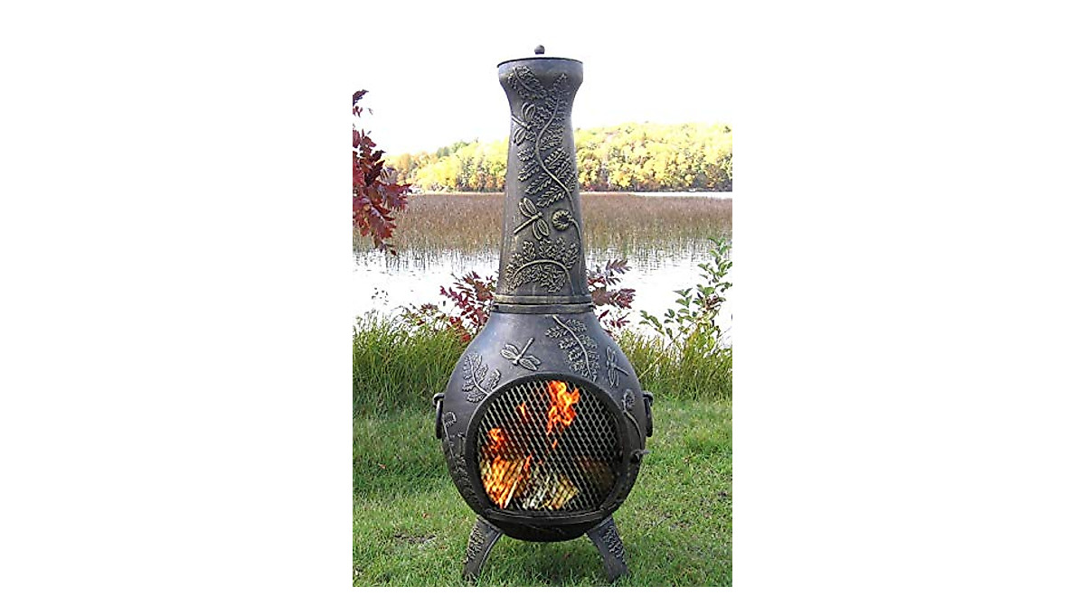 Blue Rooster Dragonfly Chiminea: Stylish & Rust-Free