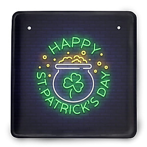 XYHX Metal Tin Sign-Happy st Patricks Day Vector Illustration in neon Style Sign Greeting Card Postcard ne-Metal Retro Home Kitchen Office Garden Garage Wall Decor Plaque 8x8inch zs, White 3