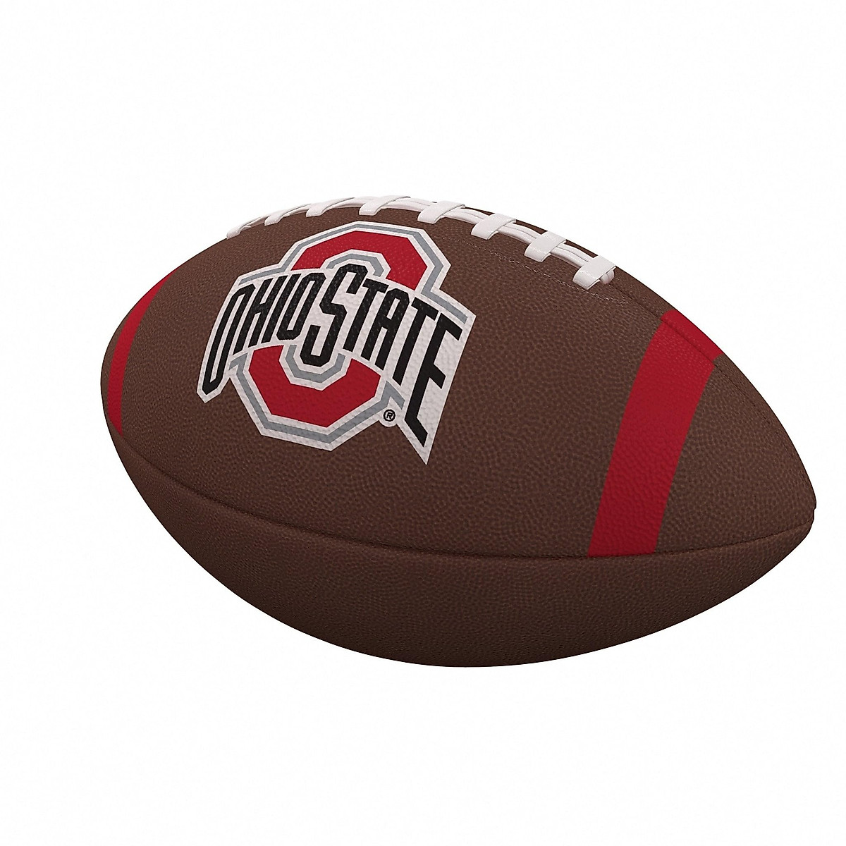logobrands NCAA Ohio State Buckeyes Team Stripe Official-Size Composite Football, Brown