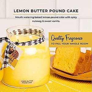 A Cheerful Giver — Lemon Butter Pound Cake - 34oz Papa Scented Candle Jar with Lid - Keepers of the Light - 155 Hours of Burn Time, Gift for Women, Yellow