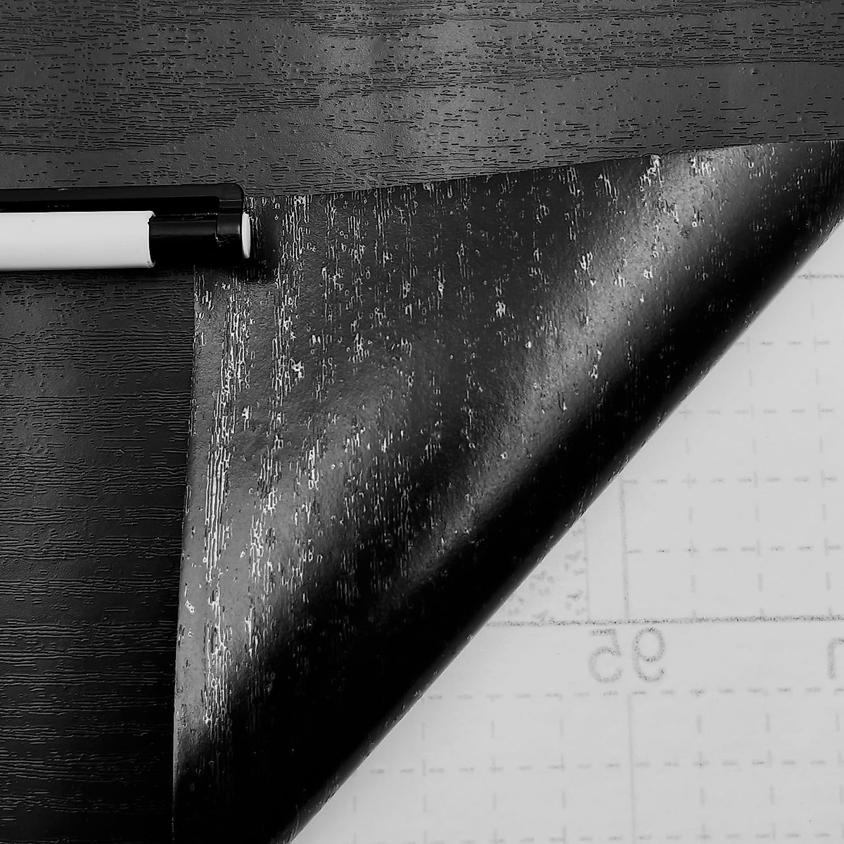 Yifely Solid Black Wood Grain Drawer Covering Paper Self Adhesive Shelf Liner Door Countertop Cabinet Sticker 17.7 Inch by 9.8 Feet