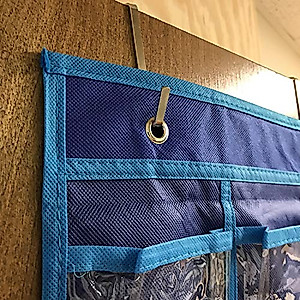 TFD Supplies - 30 Pocket Hanging Wall and Door Organizer for Jewelry, Small Electronics, and Earbuds