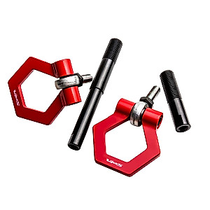 VMS RACING Front and Rear Tow Hook in RED Compatible with Chevy Chevrolet Corvette C7 Z06 ZR1 Stingray Oval Track 14-19 2014-2019