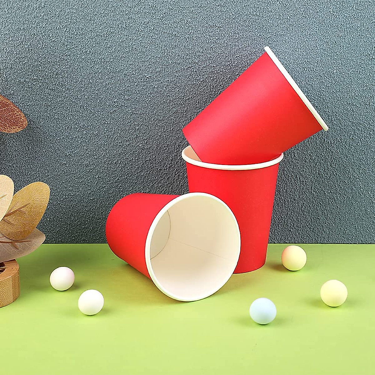 [110 Pack] Paper Cups 9 Oz, Red Paper Cups Party,Disposable Paper Coffee Cup, Hot or Cold Beverage Drinking Paper Cups, Paper Cups for Party, Picnic, BBQ, Travel, and Event(Red)