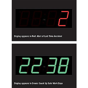 Accuform SCK115 Aluminum Digi-Day Electronic Scoreboard, "ON THE JOB SAFETY BEGINS HERE - WE HAVE WORKED #### DAYS WITHOUT A LOST TIME ACCIDENT - ACCIDENTS ARE AVOIDABLE"