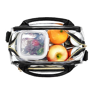 TOURIT Stadium Approved Clear Lunch Bag Transparent Bag with Adjustable Strap Clear Lunch Box for Women Men Work, School