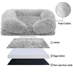 Dog Beds for Large Dogs, Orthopedic Dog Bed for Medium Large Dogs, Non-Slip Bottom and Egg-Crate Foam Big Dog Sofa Bed with Washable Removable Cover