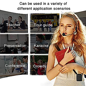 18W Voice Amplifier Portable Microphone and Speaker Set,Personal Speaker with Wired Mic Headset & Waistband,Wearable Waterproof Mini Pa System,Megaphone with Mic for Teachers,Classroom,Outdoor Speech