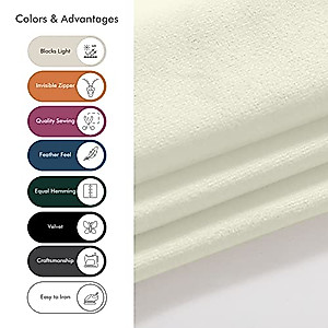 Twin Six Velvet Curtains for Small Windows, Door Shades for Door Window French Door Curtains for Privacy, Easy Installed Door Window Curtains,25x20 Inches, Ivory, 1 Panel