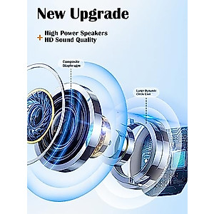 Taanimo Wireless Earbuds with Earhooks Mini Bone Conduction Headphones Waterproof Bluetooth Open Ear Earbuds Cycling Earpiece Noise Canceling Headset Sports Bluetooth 5.3 Ear Clip Earphones Headset