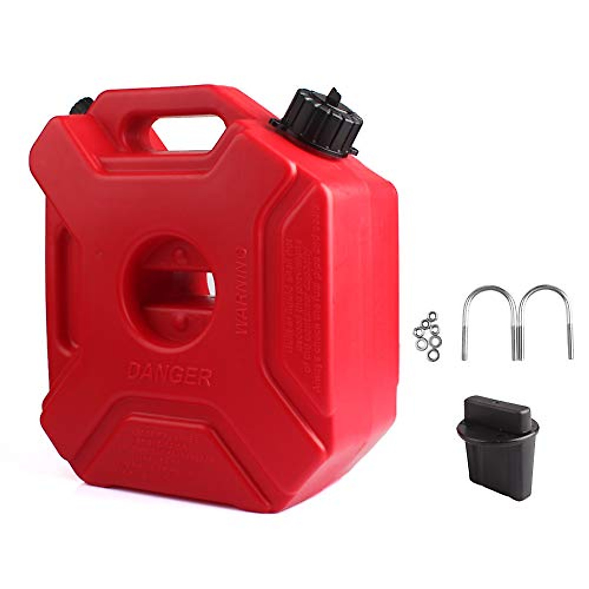 Togarhow 5L 1.3 Gallon Portable Fuel Tank Gas Fuel Container with Spout and Vent Suitable for Motorcycle Off-Road Vehicles SUV ATV, Red