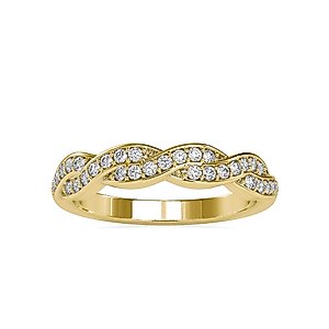 Certified Twisted Wedding Ring Studded With 0.29 Ct IJ-SI Natural Diamond In 14K White/Yellow/Rose Gold For Women On Her Anniversary Celebration