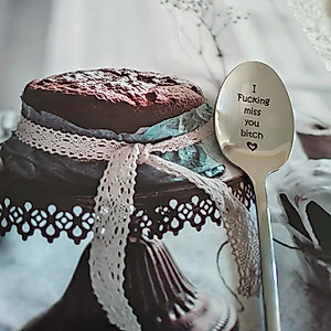Long Distance Friendship Spoons Gifts for Best Friends I Fucking Miss You Bitch Spoon Gifts for Best Friend Moving Going Away Gift for Wife GF Coffee Tea Lovers Gifts Spoon