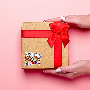 Littlefa 1.5” Made in The with America Map Design Stickers,Thank You Stickers,Bakeries Stickers,Handmade Stickers,Small Business Stickers, Envelopes Stickers, Gift Bags Packaging 500 PCS