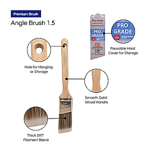 Pro Grade - Paint Brushes - 6 Pack Variety Angle Paint Brushes